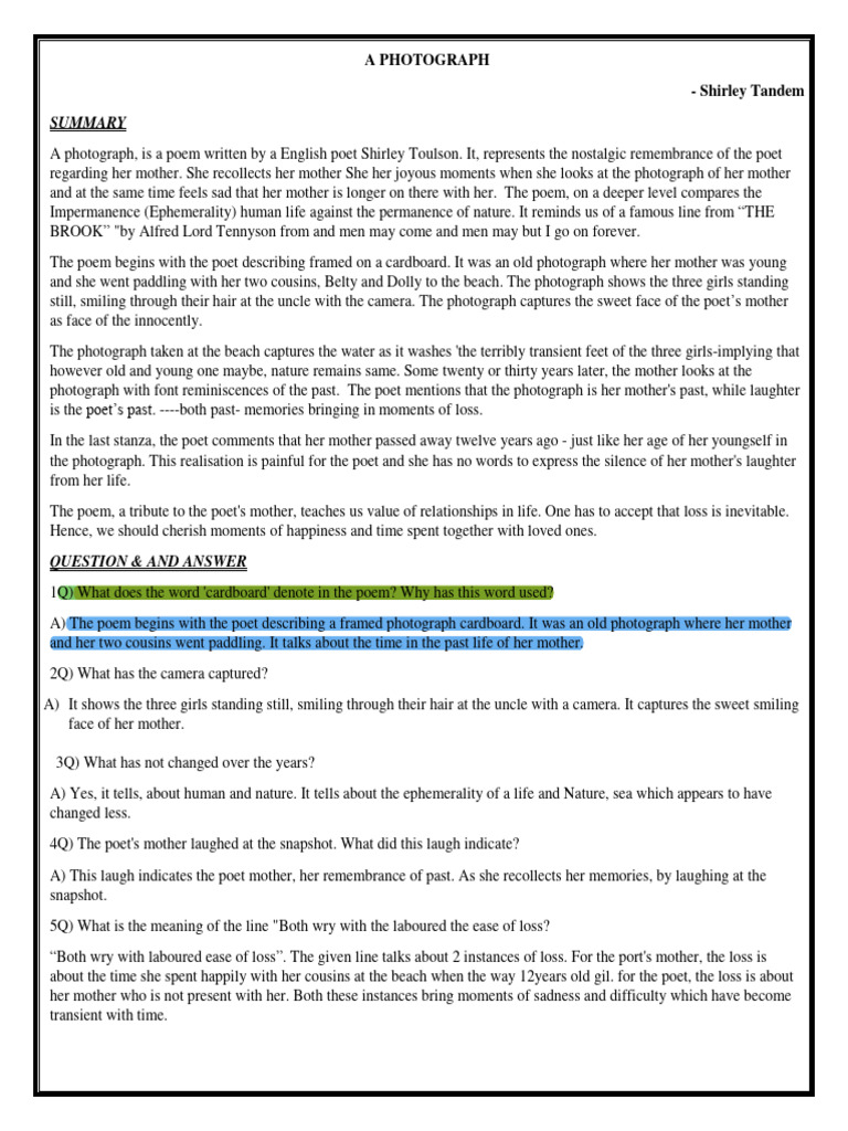 A PHOTOGRAPH Grade 11 | PDF