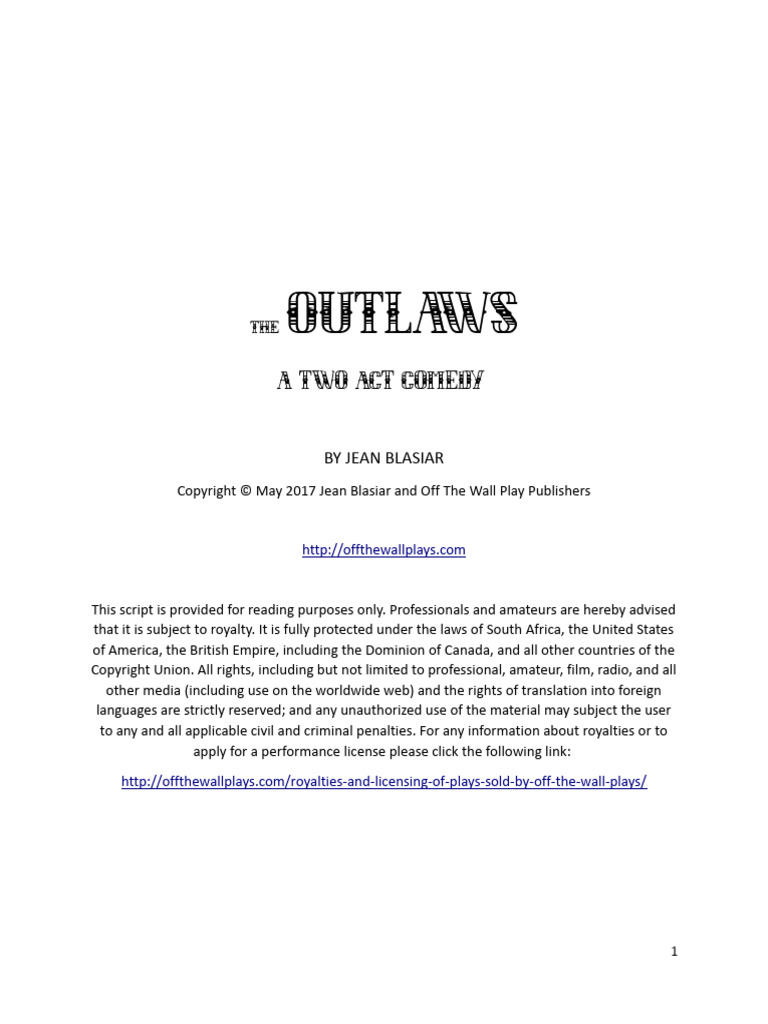 The OUTLAWS Half Script | PDF