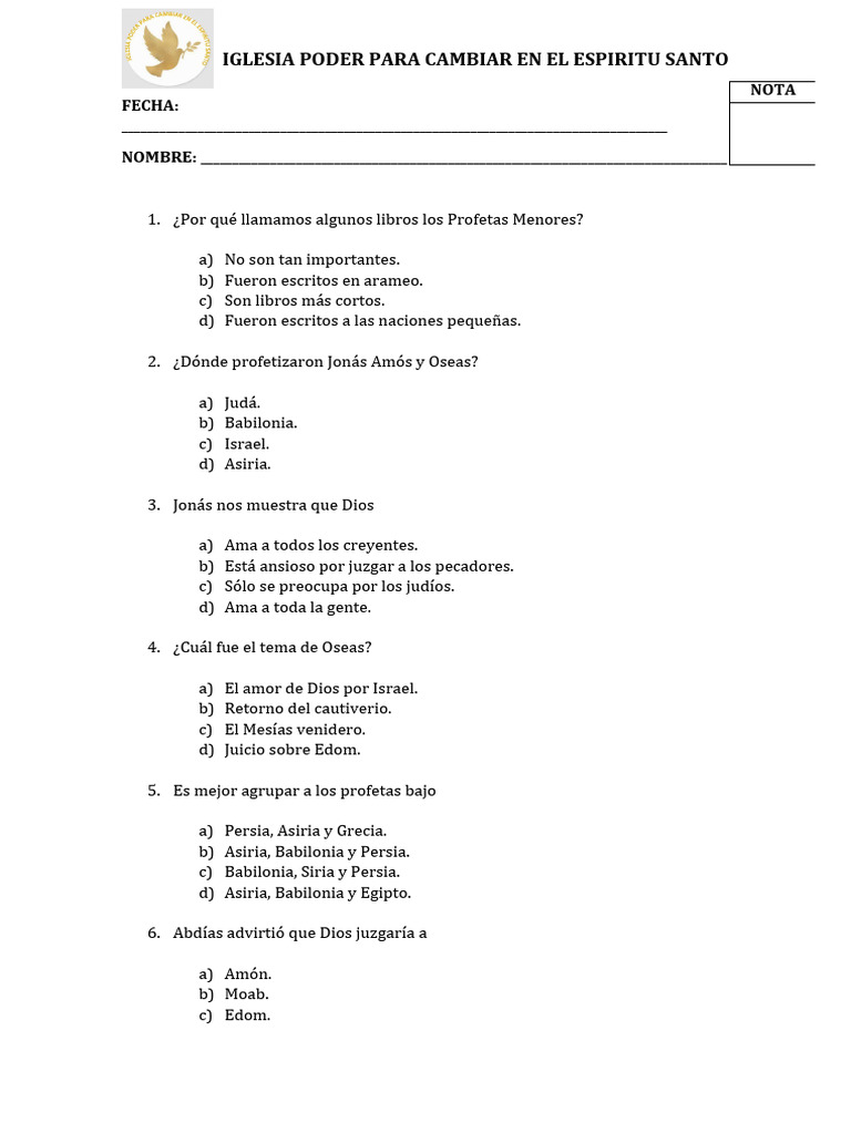 Evaluación 31-01-2023 | PDF | Isaias | Profeta Evaluación 31-01-2023 | PDF | Isaias | Profeta