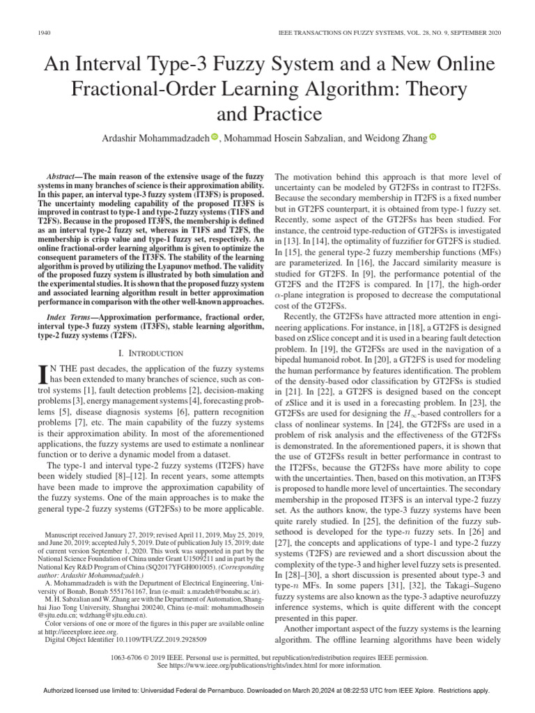 An Interval Type-3 Fuzzy System and A New Online Fractional-Order ...