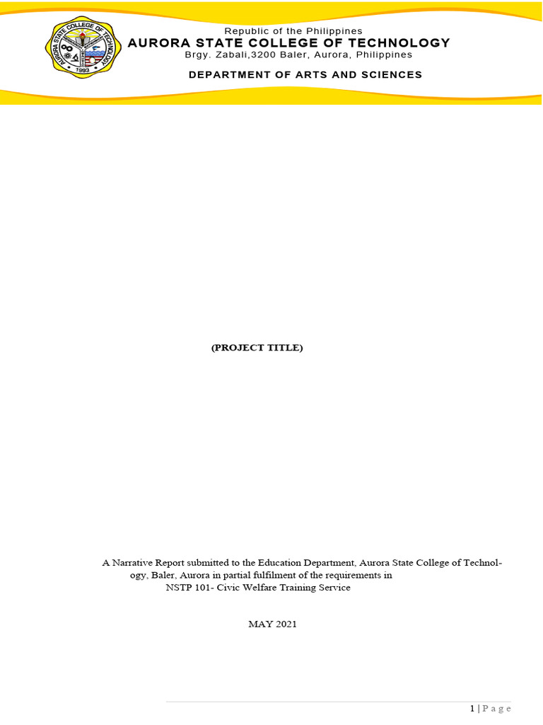 NSTP Report With Iso Template | PDF | Waste | Recycling