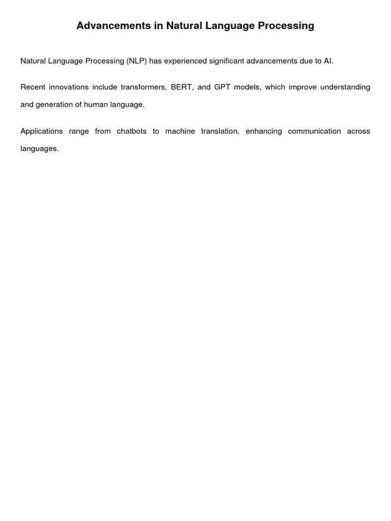 Advancements in Natural Language Processing | PDF