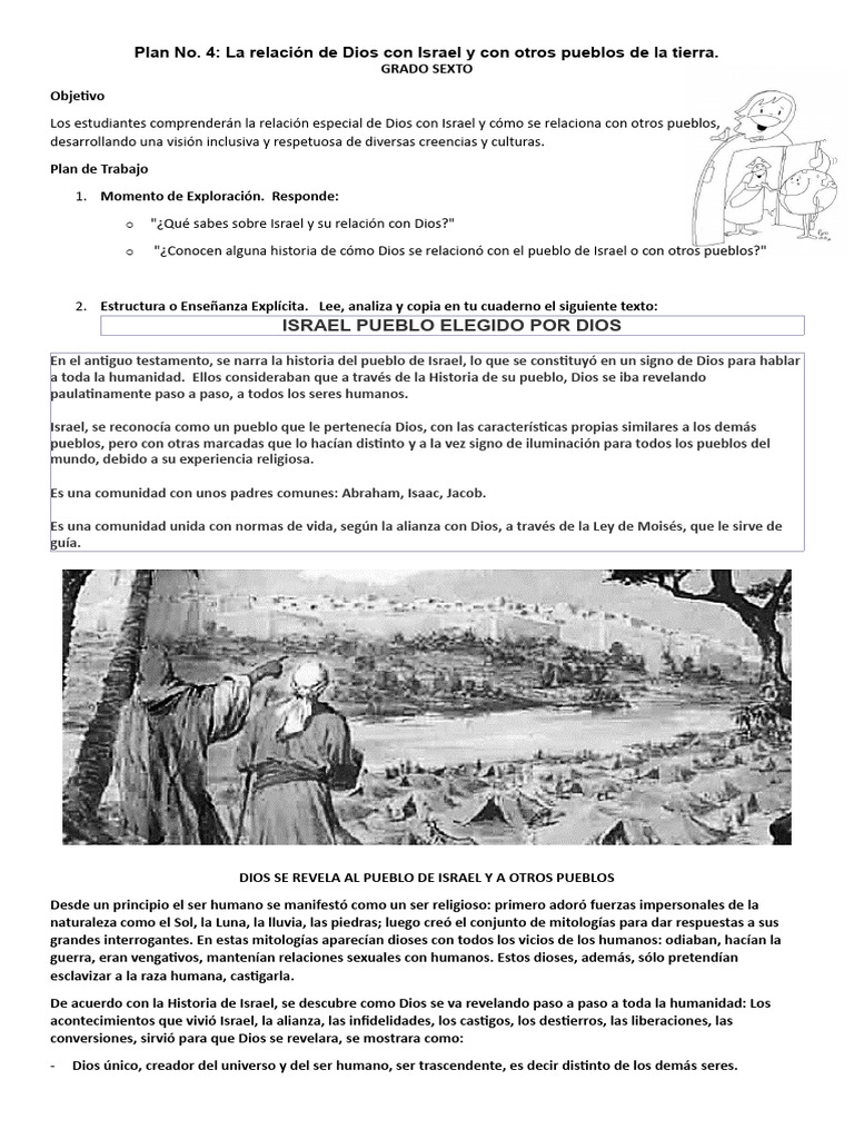Plan No 4 La Relación De Dios Con Israel Taller De Clase Pdf