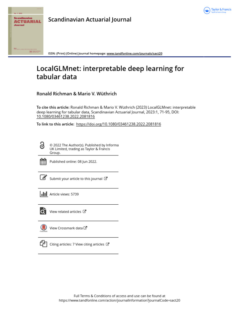 LocalGLMnet Interpretable Deep Learning For Tabular Data | PDF | Mean Squared Error | Linear ...