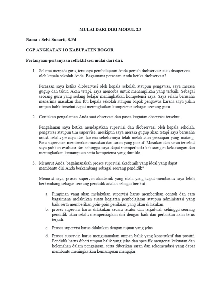 Referensi Mulai Dari Diri Modul 2.2 | PDF