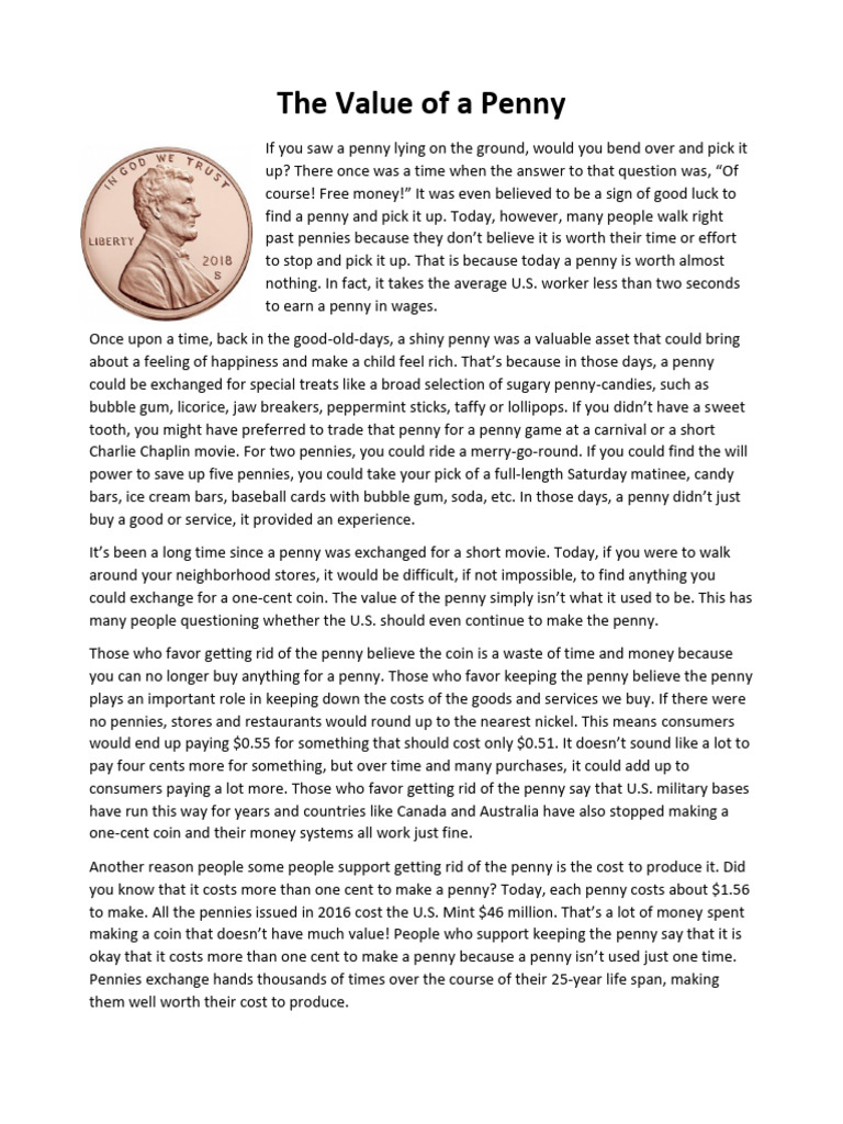 3.1.3 Revised The Value of A Penny | PDF | Penny (United States Coin ...