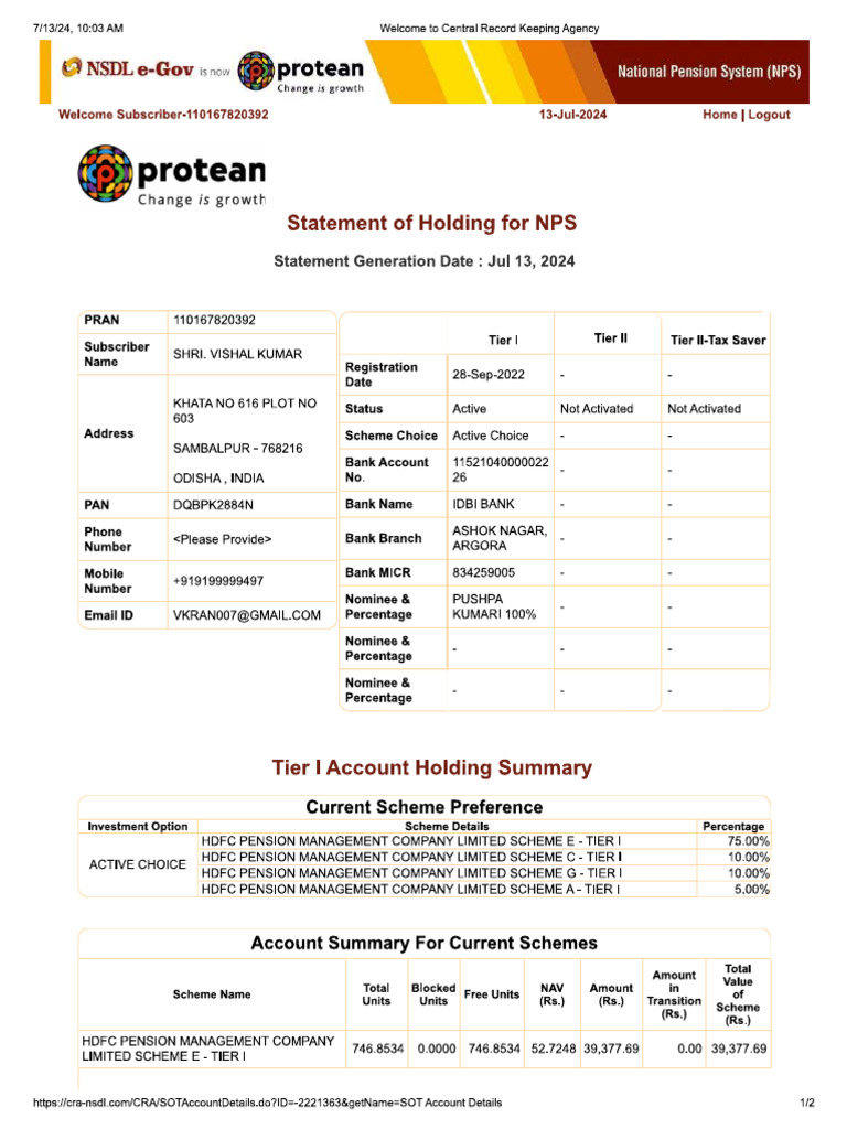 Holding Statement | PDF