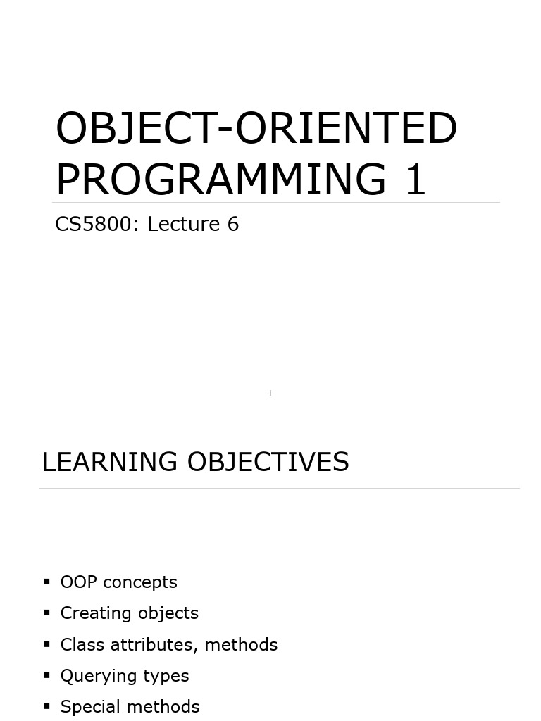 Lec 6 Pdf Method Computer Programming Class Computer Programming