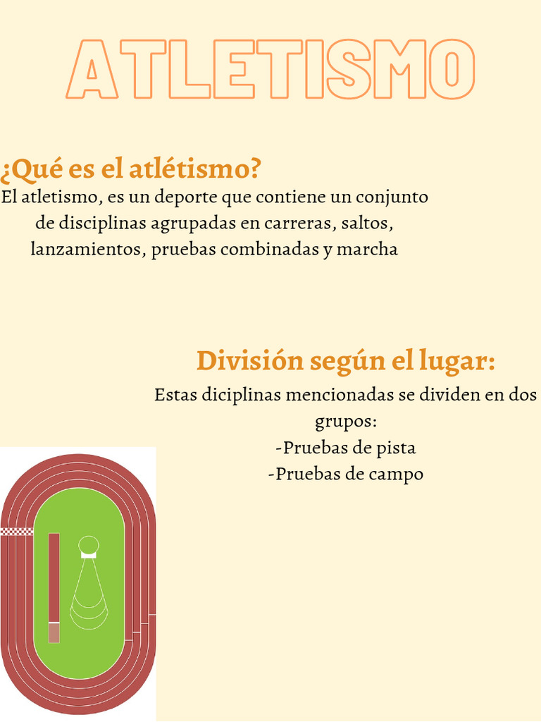 Disciplinas y pruebas del atletismo | PDF | Deporte del atletismo ...