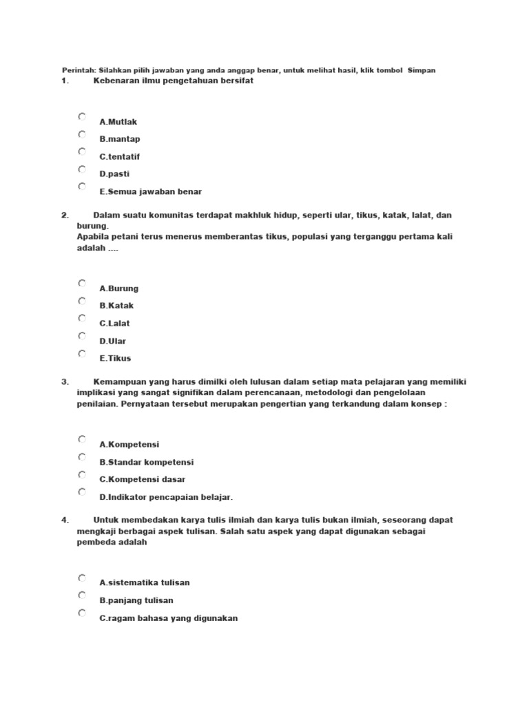 Soal-Soal Ukg | PDF | Karier & Perkembangan