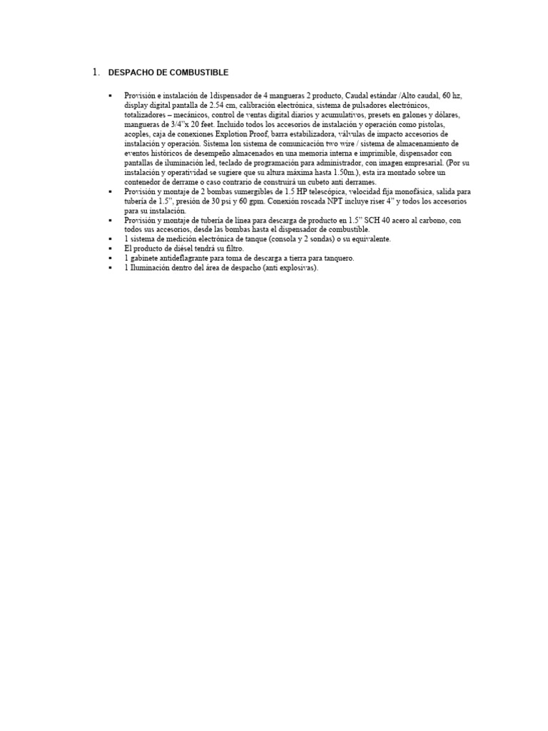 Proyecto DESPACHO DE COMBUSTIBLE | PDF