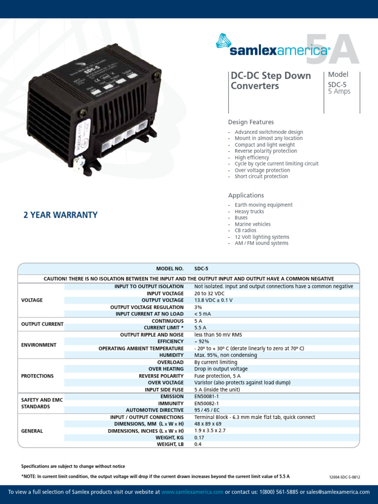 SDC-5-Datasheet | Download Free PDF | Power Supply | Electrical Engineering