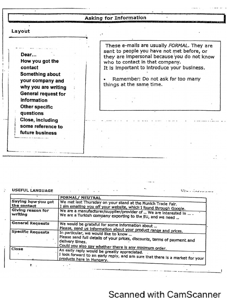 Asking for information | PDF