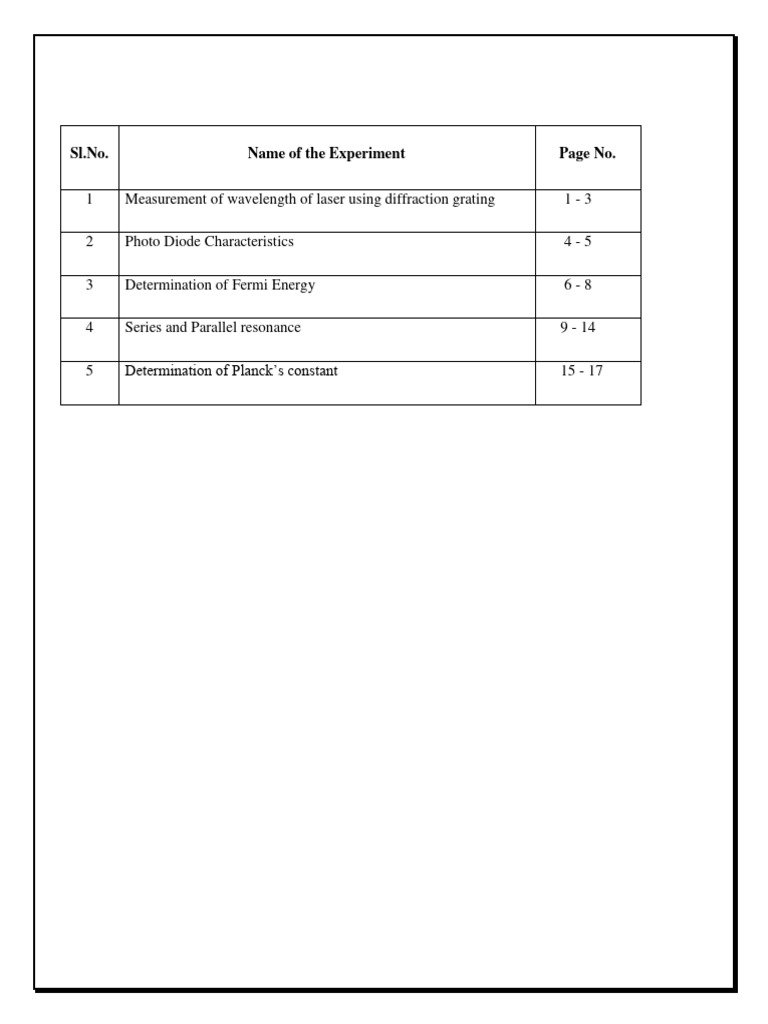 Chemistry Vtu Lab Experiments | PDF | Diffraction | Inductance