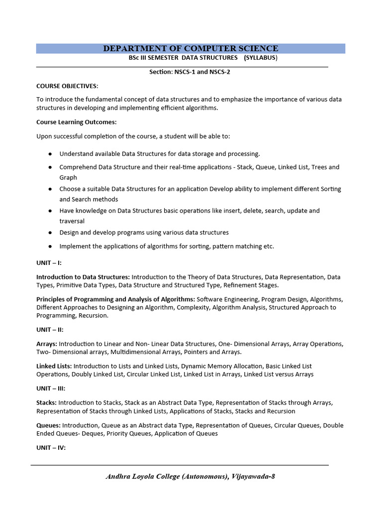 Data Structures (Syllabus and Model Paper) | PDF | Queue (Abstract Data Type) | Data Structure