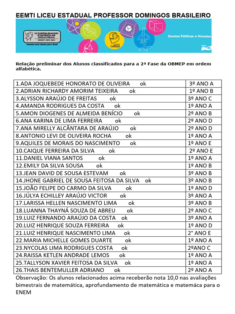 2 FASE OBMEP 2024 | PDF