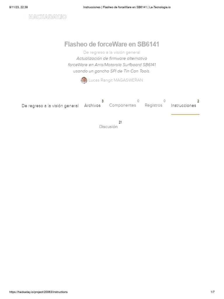 Instrucciones _ Flasheo de forceWare en SB6141 _ La-Tecnologia.io | PDF ...