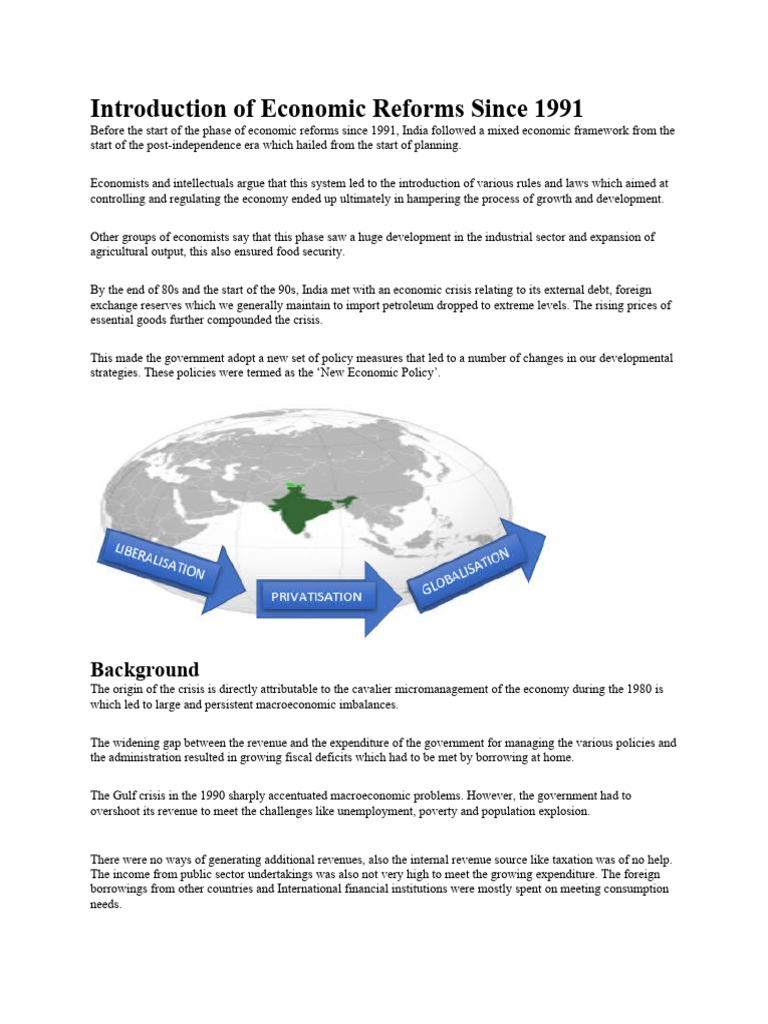 Introduction of Economic Reforms Since 1991 | PDF | Taxes | Reserve ...