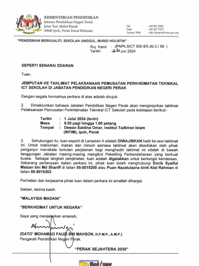 surat jemputan JTK Intim | PDF