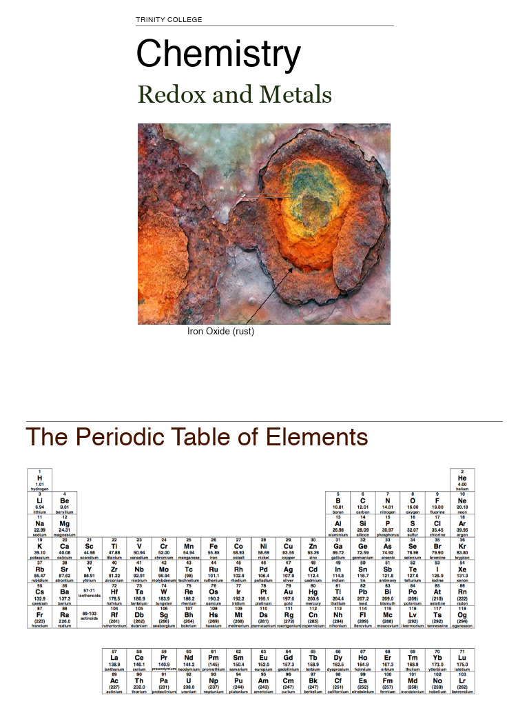 Redox and Metals 2018 | PDF | Redox | Anode