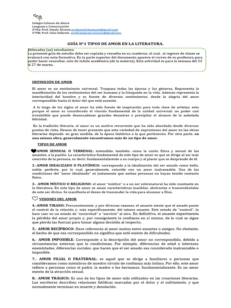 Tipos de Amor en La Lit | PDF | Amor