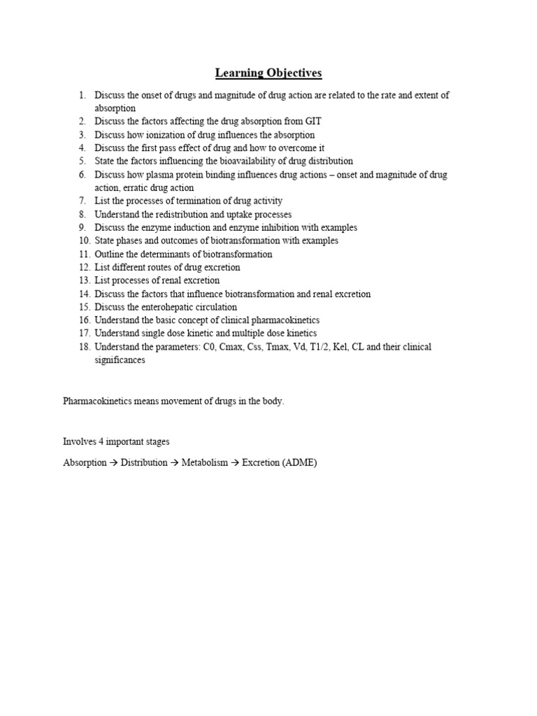 Pharmacokinetics Pdf Pharmacokinetics Drug Metabolism