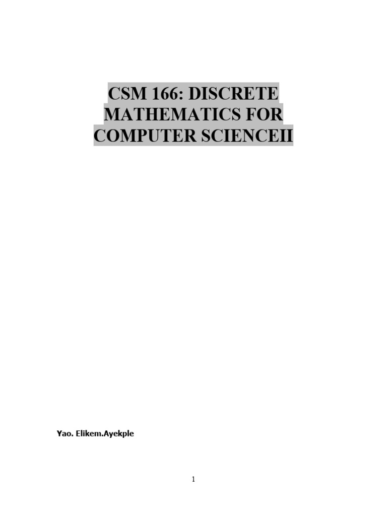 Discrete Maths CSM 166-1 | PDF | Recurrence Relation | Integral