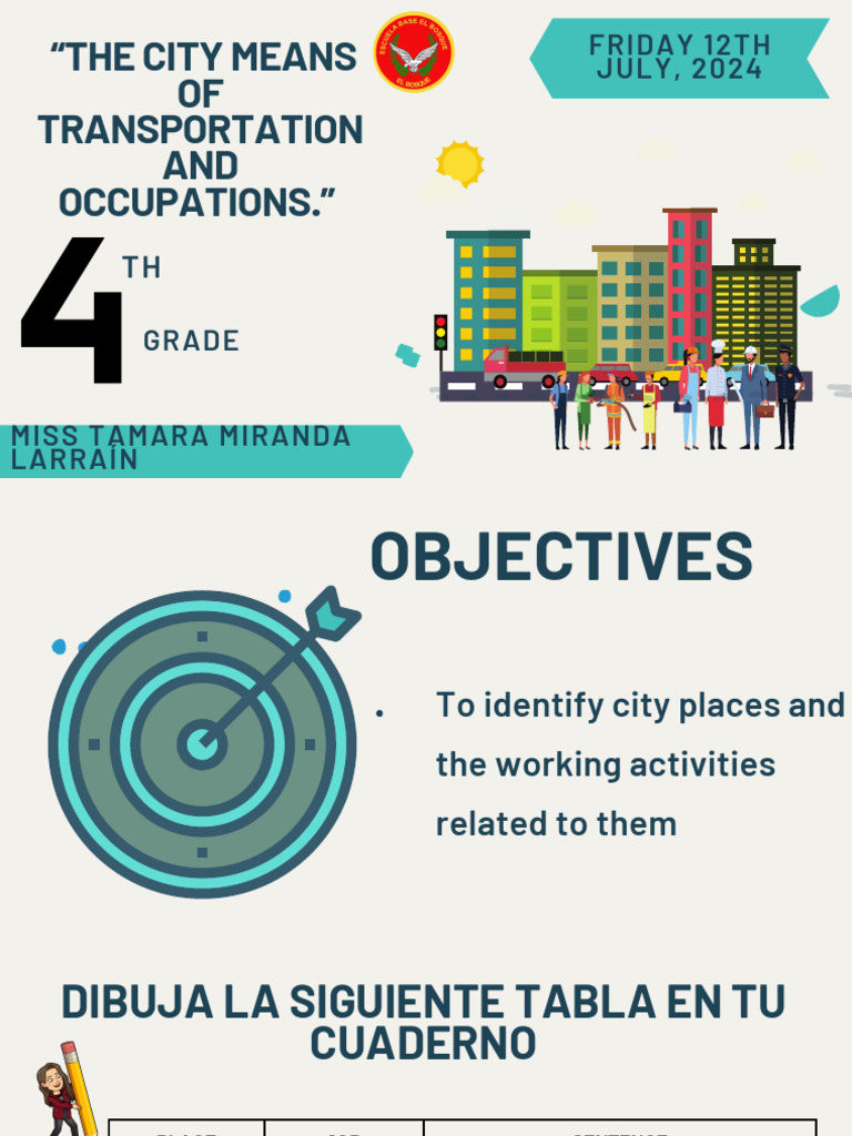 4 - Unidad 2 The City Means of Transportation and Occupations. | PDF