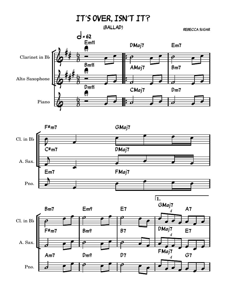 It's Over, Isn't It - C Leadsheet | PDF