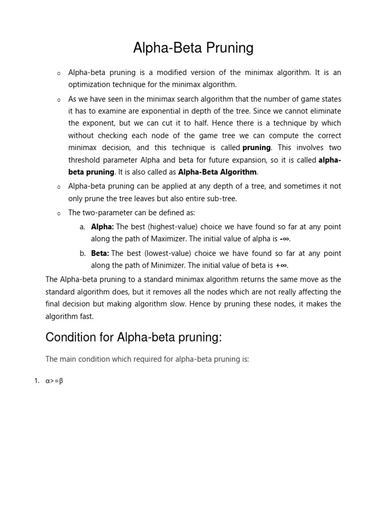 Alpha Beta Pruning Pdf Theoretical Computer Science Applied Mathematics 