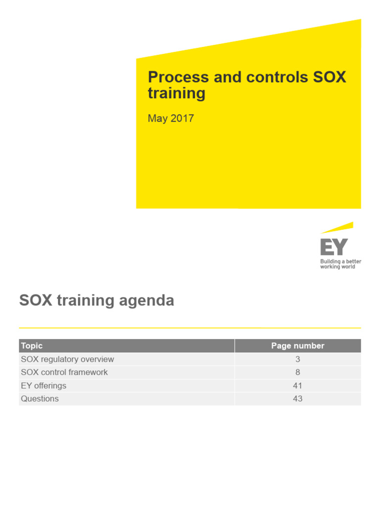SOX Training: Processes and Controls Overview | PDF | Internal Control ...