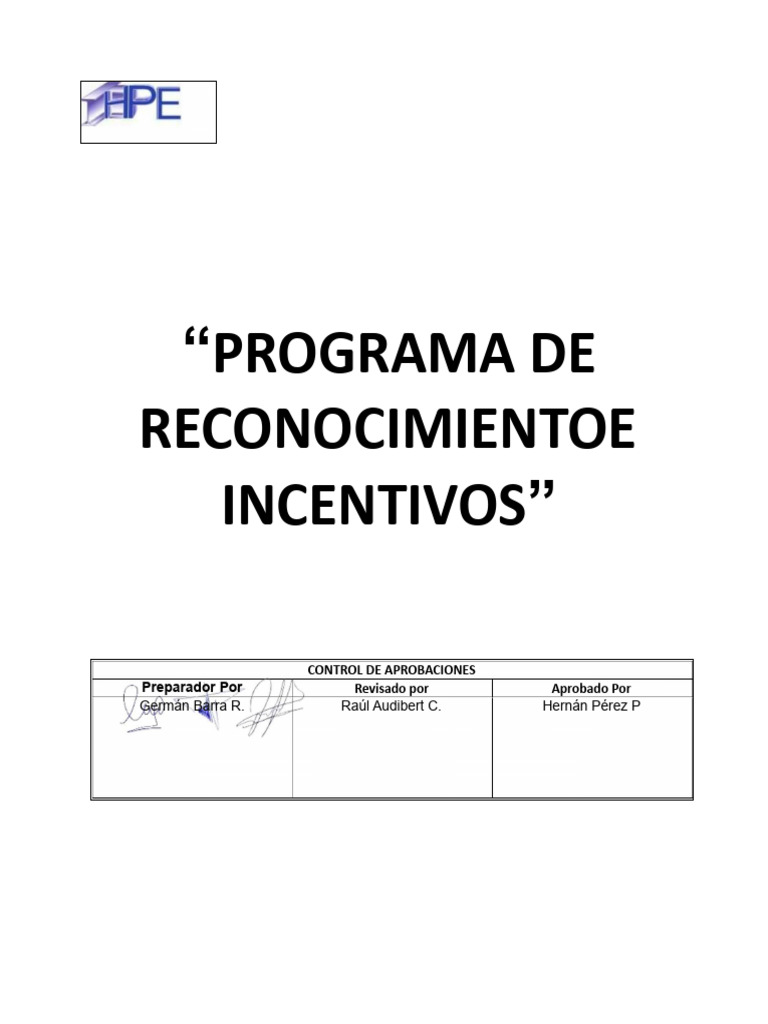 Programa de Reconocimientos e Incentivos HP PDF (1) | PDF | Motivación | Motivacional