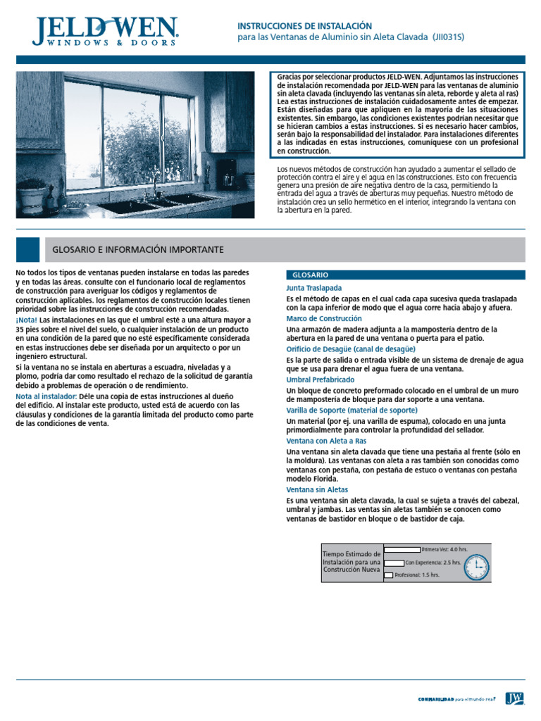 Ventanas Aluminio Sin Aleta | PDF | pared | Albañilería