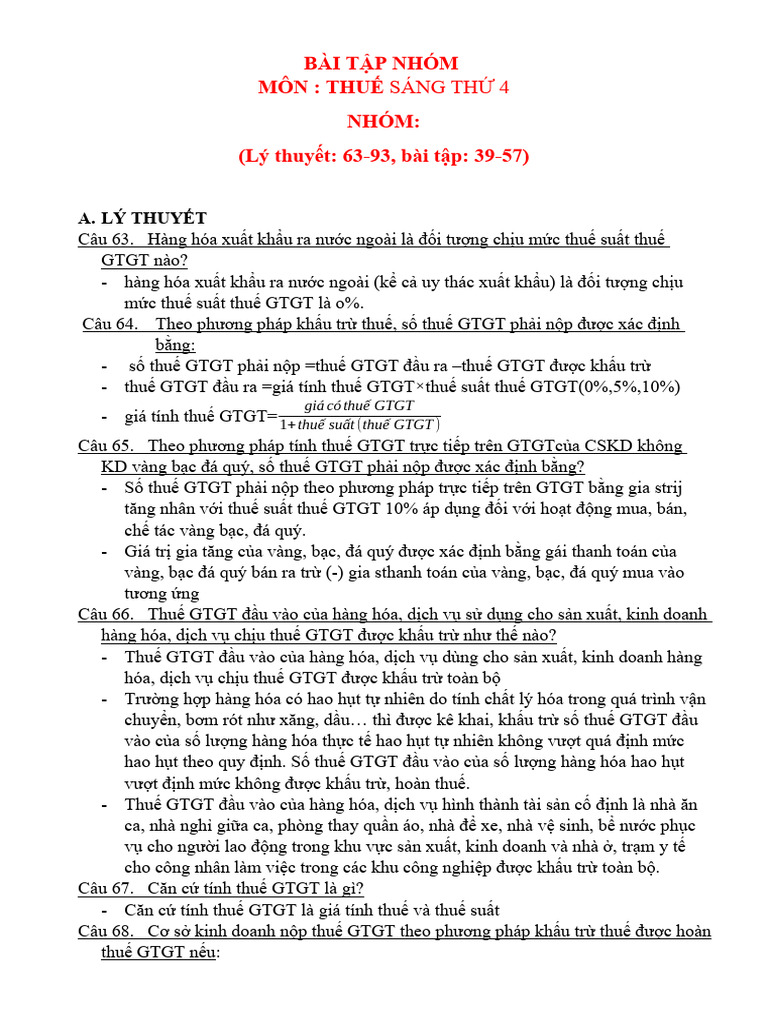 Thue Sangt4 Nhom3 | PDF