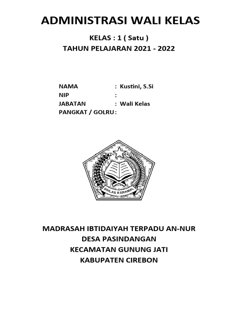Administrasi Wali Kelas 1 | PDF