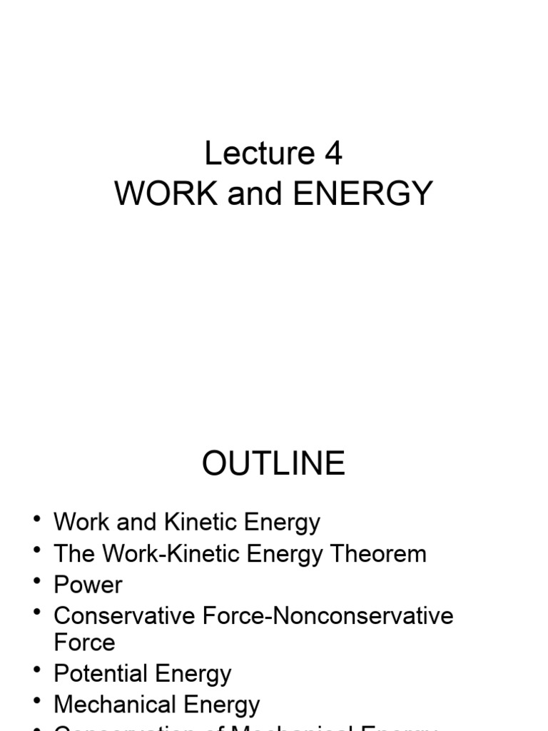 Lect. 04 Work and Energy | PDF | Force | Mechanical Engineering