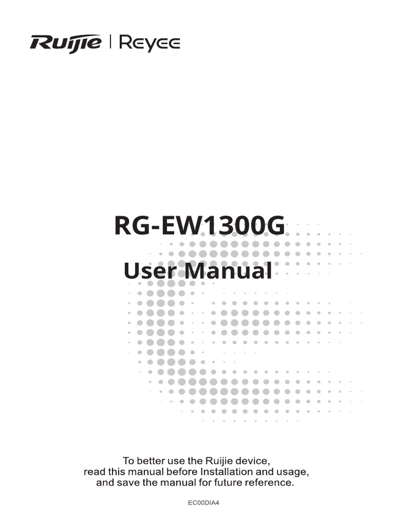 RG-EW1300G User Manual (V1.0) | PDF | Computer Network | Router (Computing)