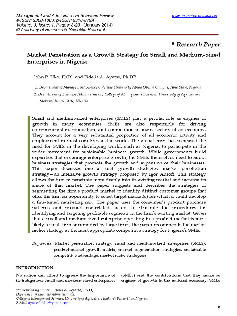 Market Penetration As A Growth Strategy | PDF | Marketing | Small And ...