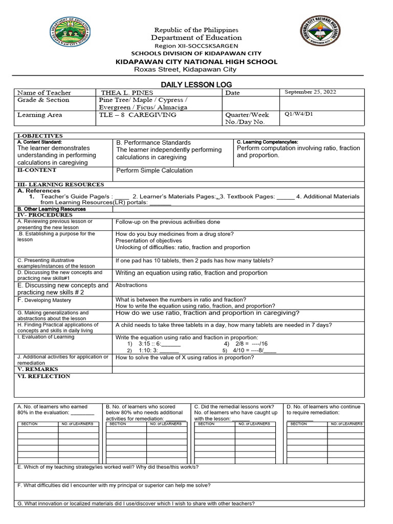 DLL Q1 W14 D14caregiving 1 | PDF | Learning | Behavior Modification