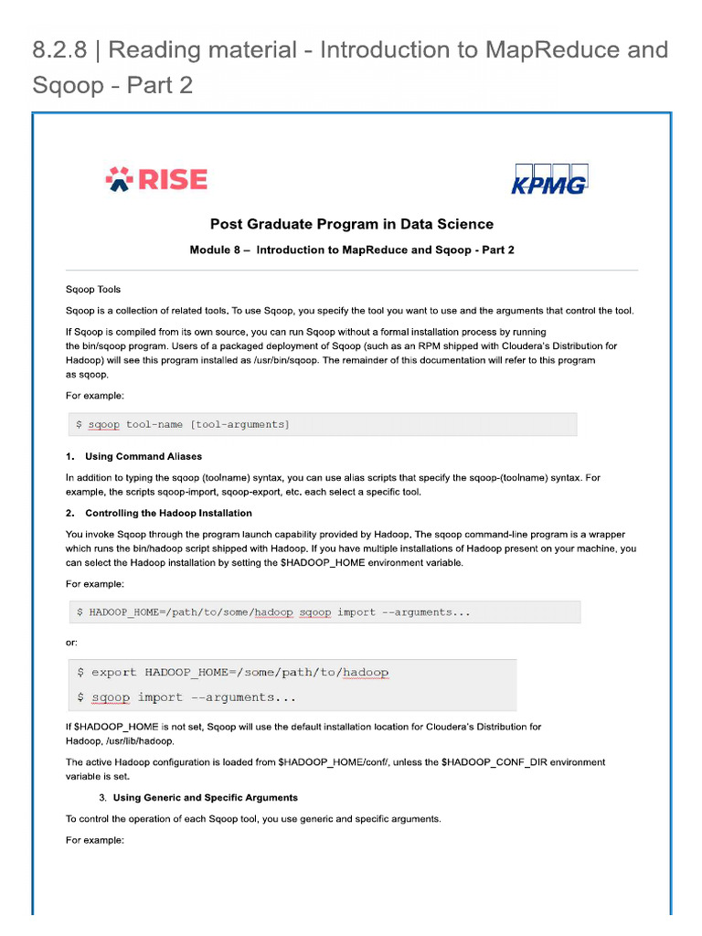 8.2.8 Reading Material - Introduction To MapReduce and Sqoop - Part 2 | PDF