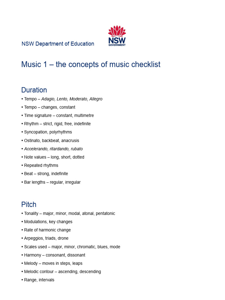 Creative Arts s6 Music 1 Writing About Music The Concepts of Music ...