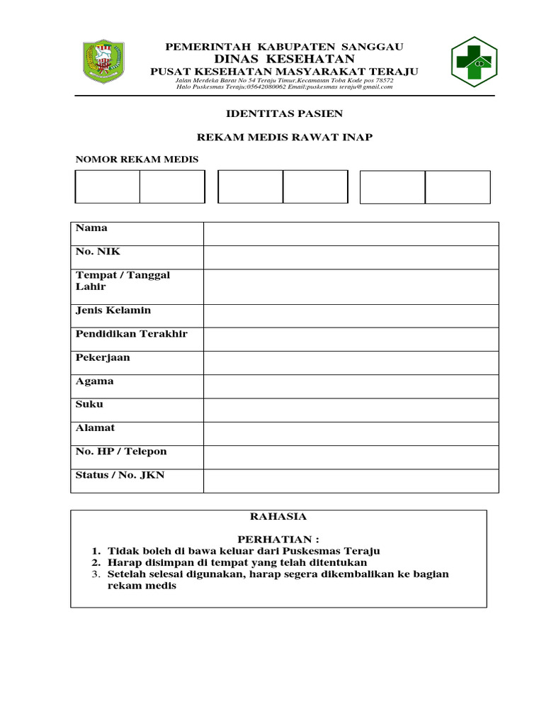 3.8.1 Format Rekam Medis IGD Ranap (Perawat) | PDF