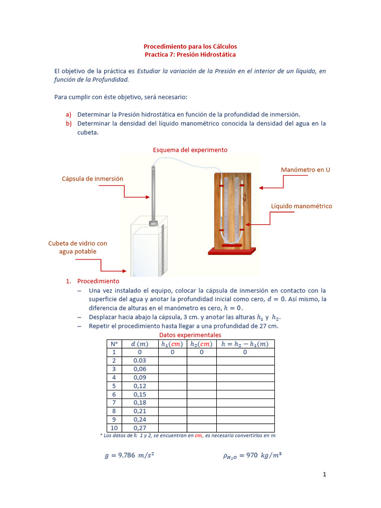 Cálculo de Presión Hidrostática en Líquidos | PDF | Materia suave ...