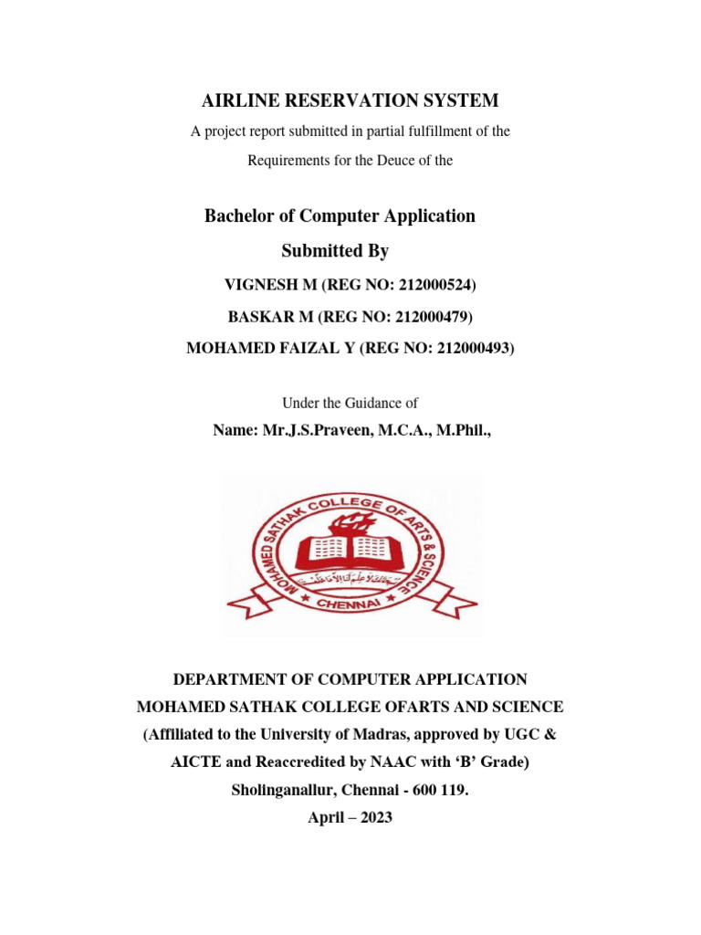 Airline Reservation System1 | PDF | Systems Engineering | Computing