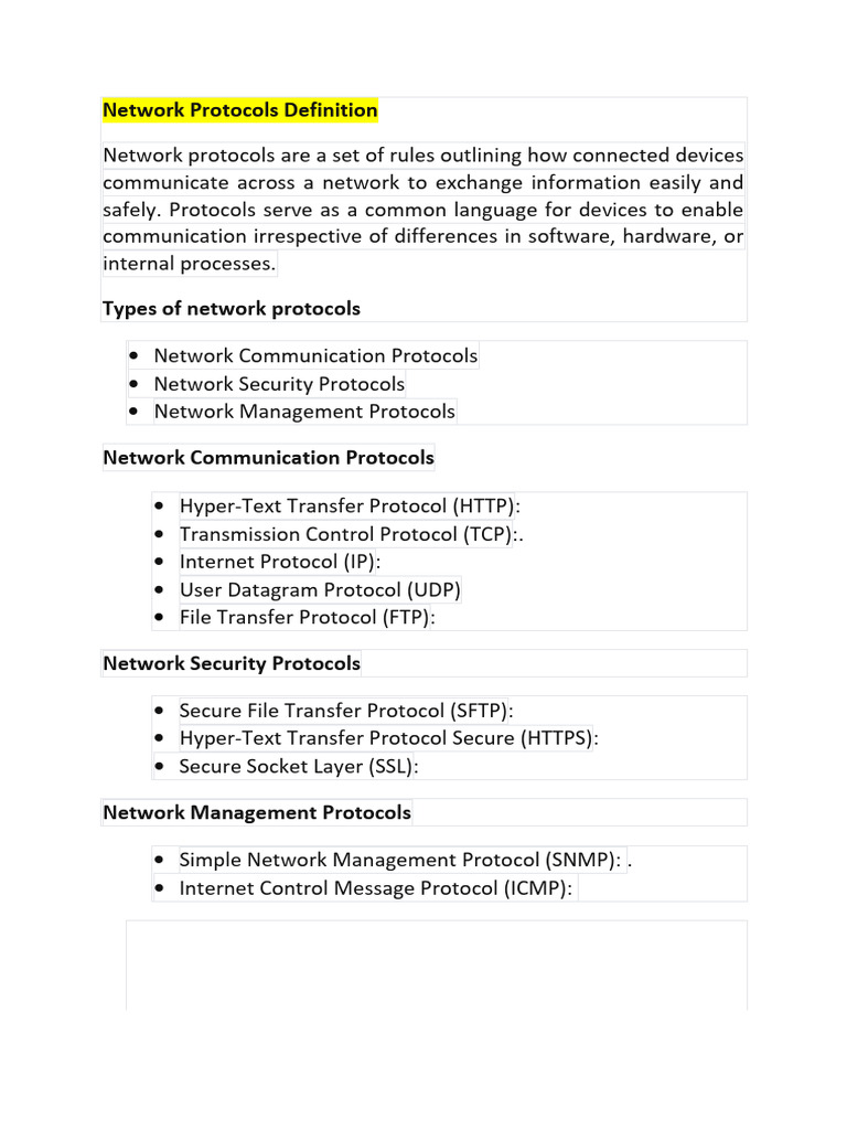 Network Protocols Definition | PDF | Computer Network | Transmission Control Protocol