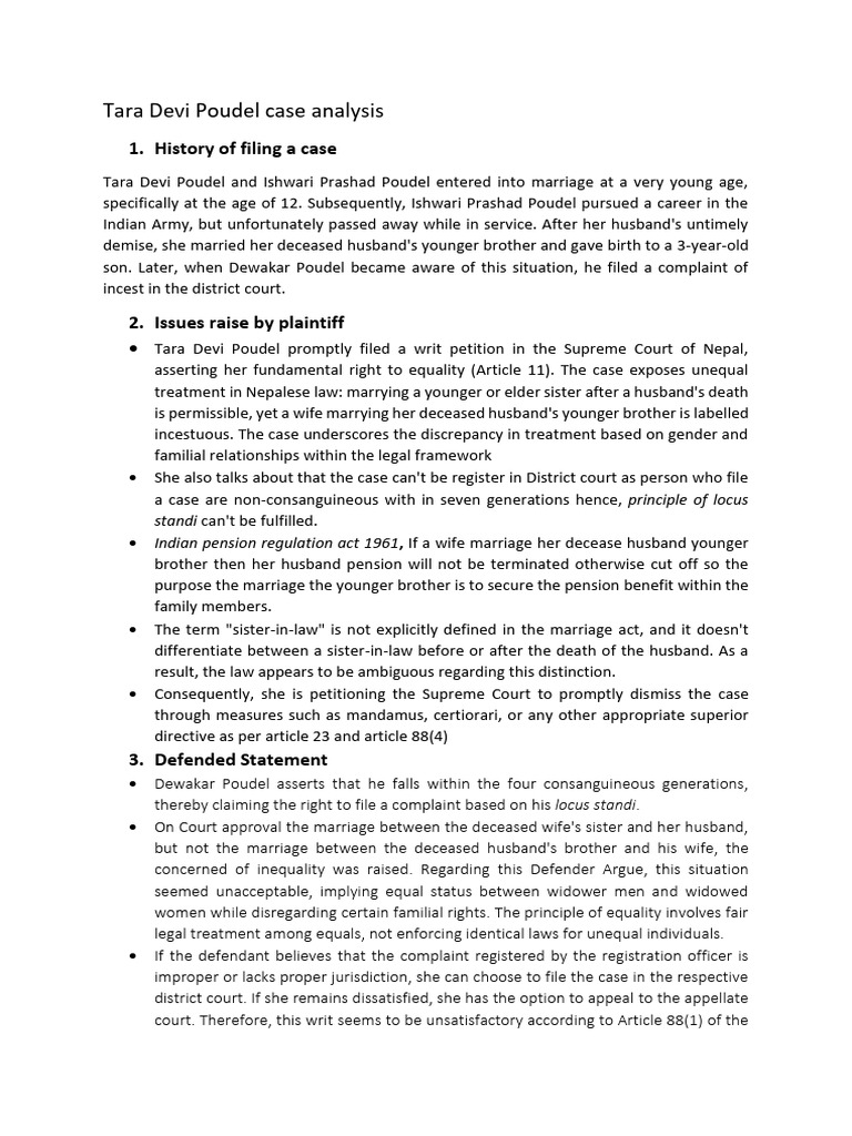 Tara Devi Poudel Case Overview | PDF | Certiorari | Sociology