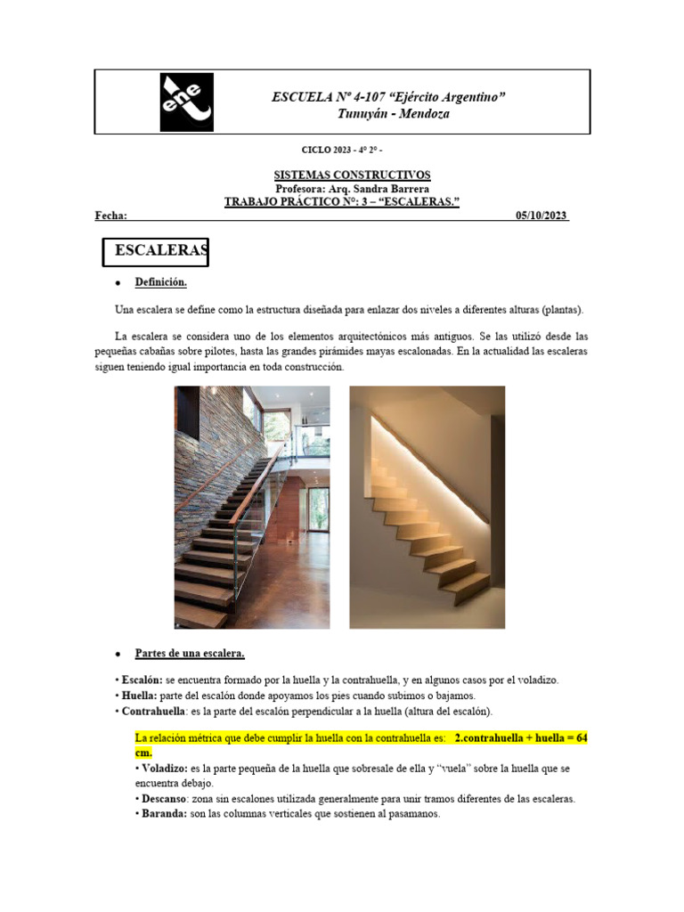 Trabajo Práctico N 3 - Escaleras | PDF | Escalera
