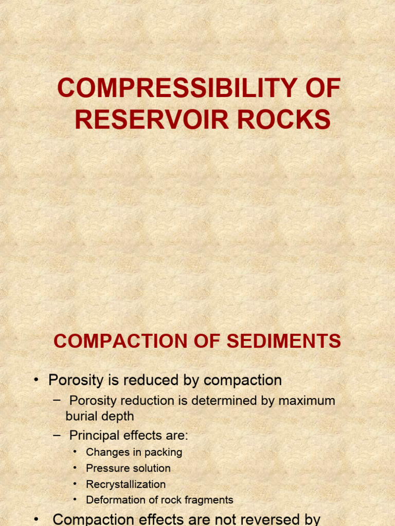 Compressibility of Rocks | PDF | Porosity | Pressure