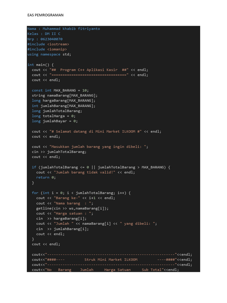 Eas Pemrograman | PDF | Komputer