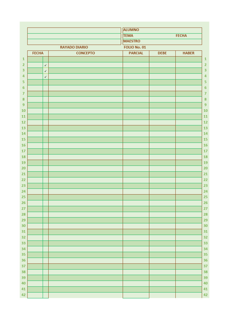 Hoja de Rayado Diario para Imprimir | PDF